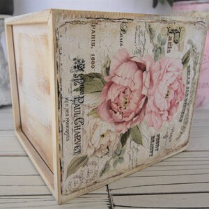 Belle Jardiniere Tissue Box Cover, Whitewashed Wood, Decoupage, Paris ...