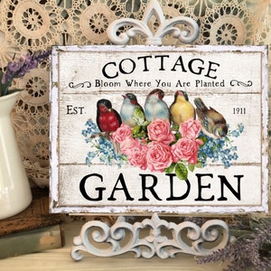 Cottage Garden, Bloom Where You Are Planted, Print on Canvas Art Panel ...