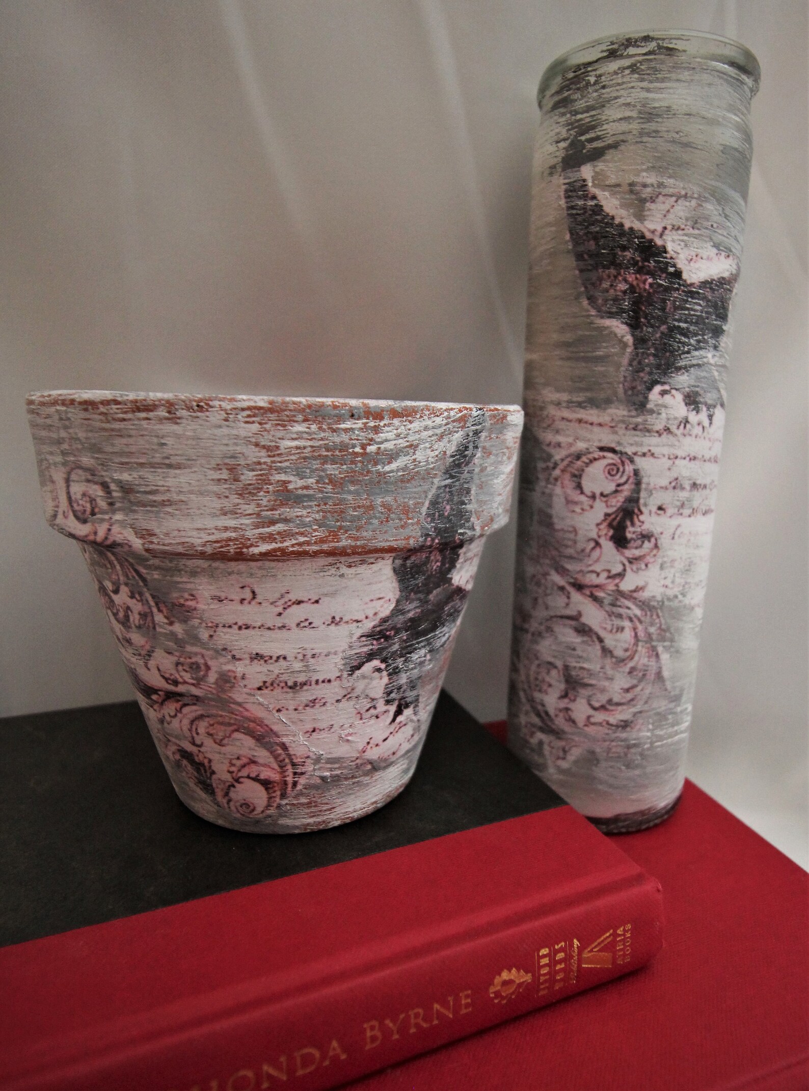 Crow and Scroll Terracotta Planter Distressed Clay Pot 4 in - Etsy