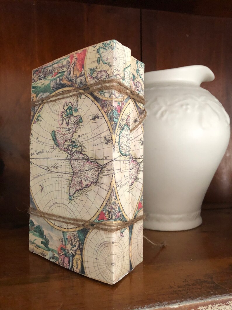 Old World Maps Book Stack of 2 Fathers Day Gift Man Cave - Etsy