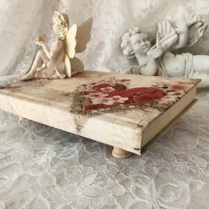 Valentine Riser, Hand Designed Book Riser, Roses and Heart, Shabby Chic ...