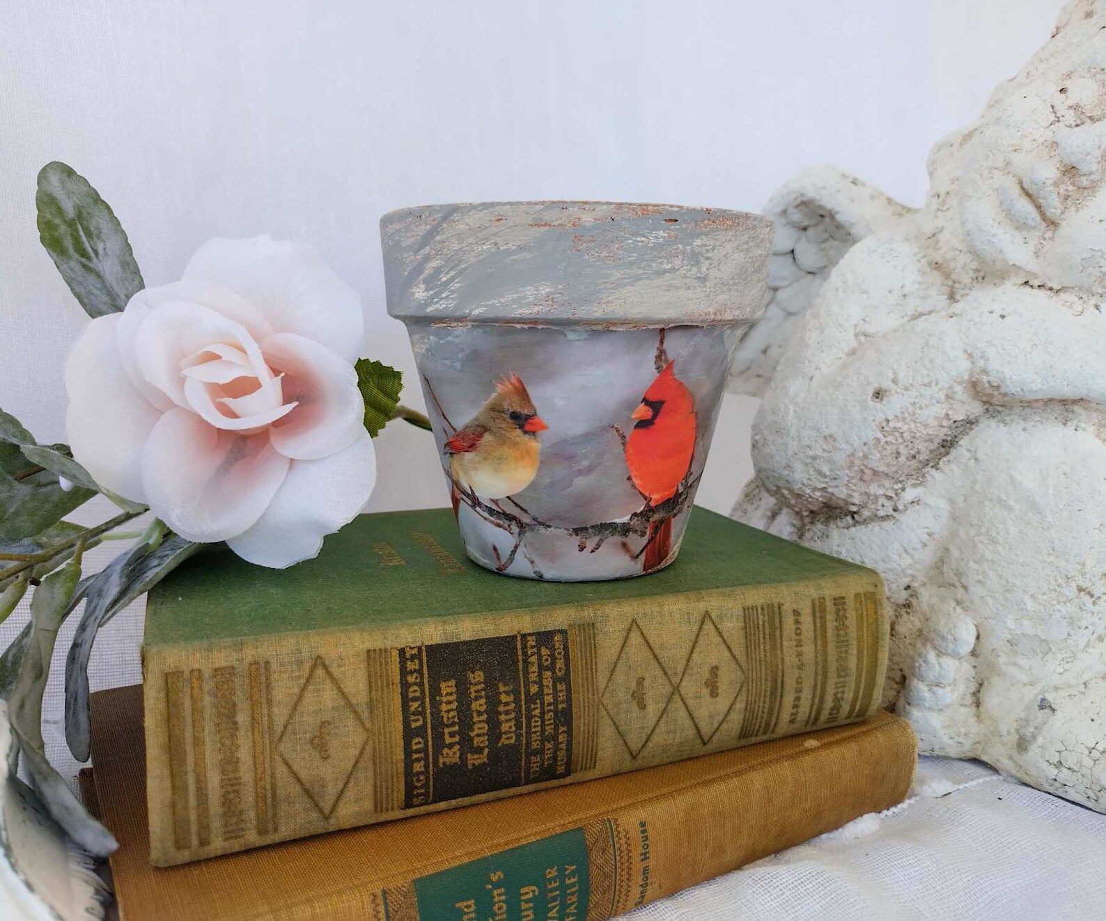 Cardinal Planter French Country Farmhouse Chalk Paint Aged - Etsy