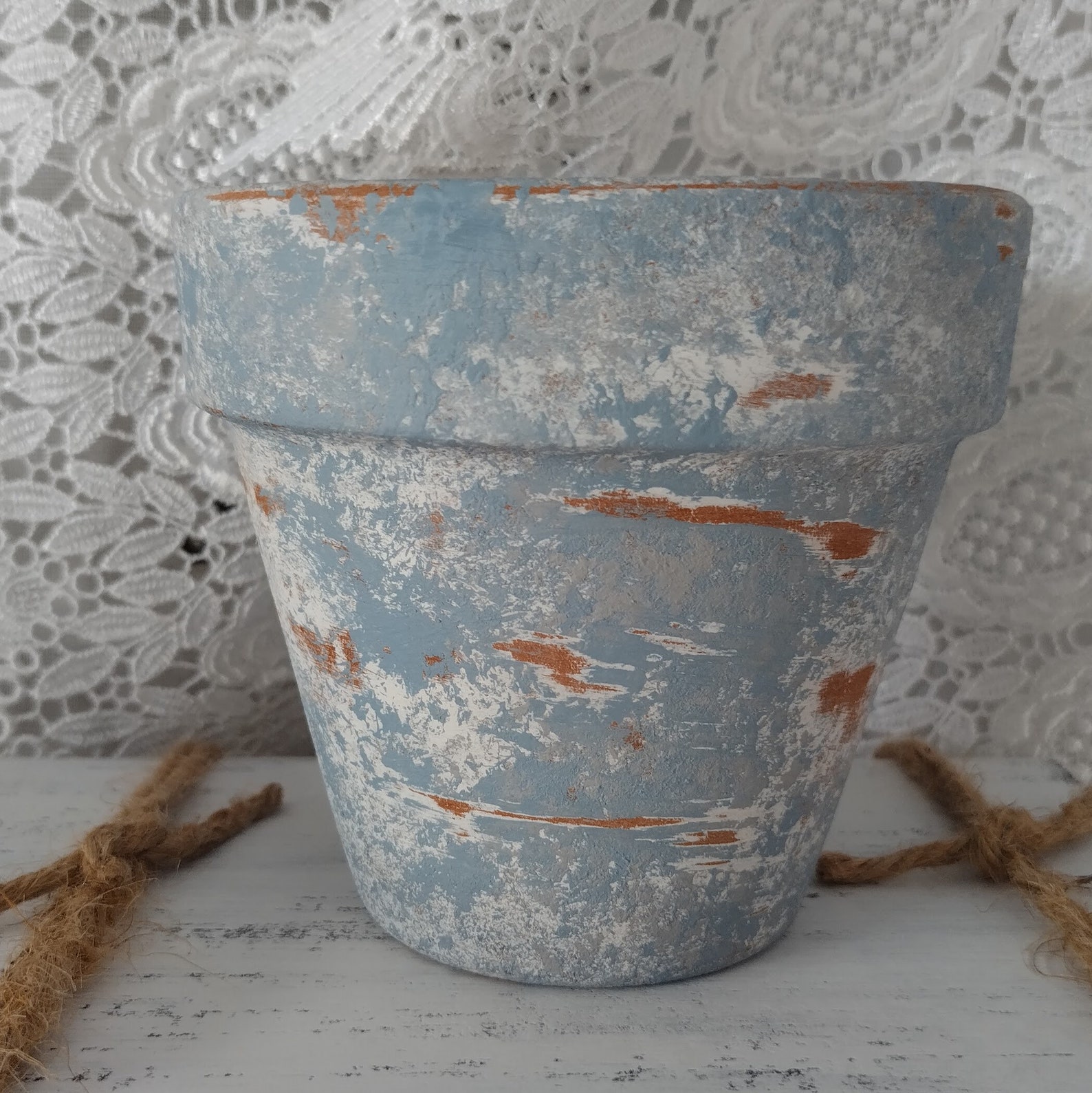 Songbird Collection Terracotta Planter Sets, Birds, Blue, Gray, White ...