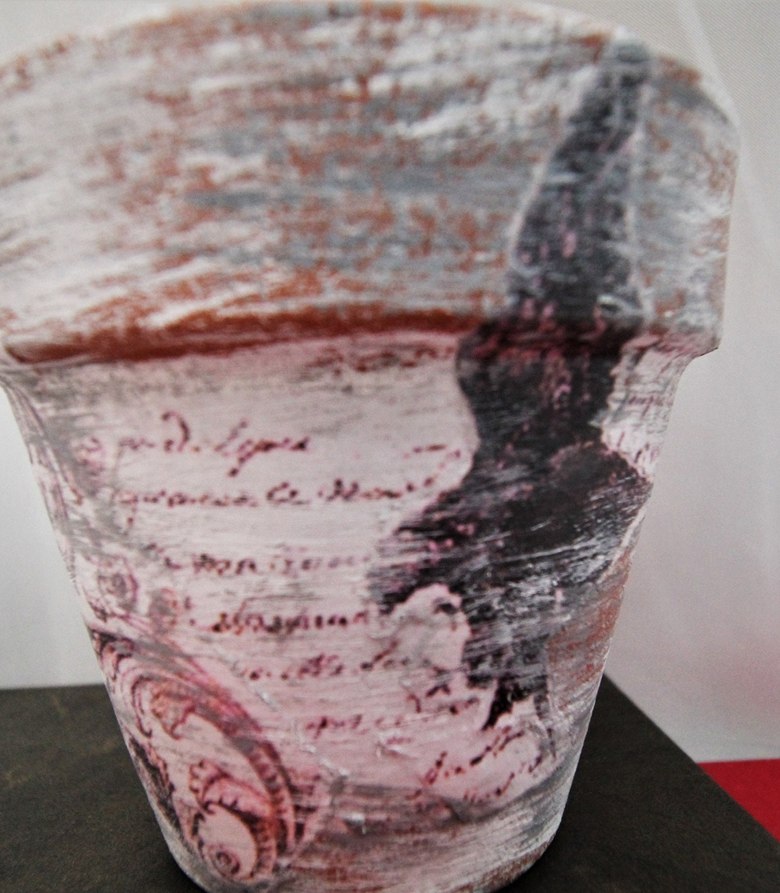 Crow and Scroll Terracotta Planter, Distressed Clay Pot, 4 in or 6 In ...