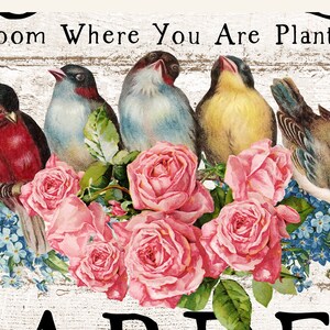 Cottage Garden, Bloom Where You Are Planted, Print on Canvas Art Panel ...