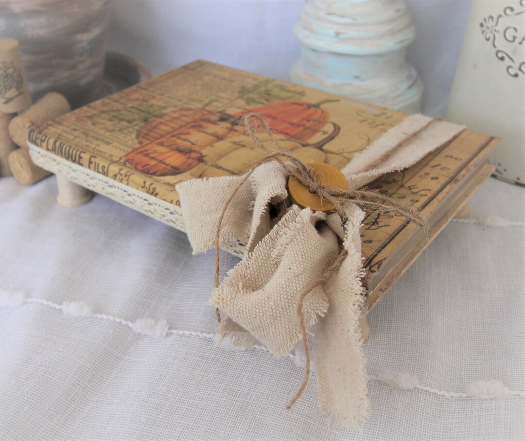 Pumpkin Autumn Book Riser, Golden Fall, Vintage Inspired, Cottagecore ...
