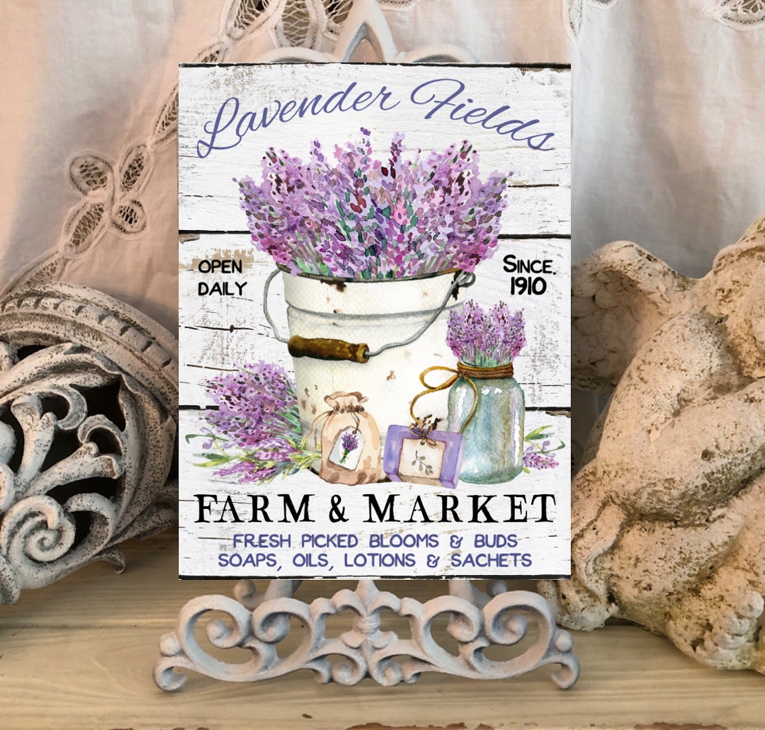 French Country Sign, Lavender Wall Art, Print on 8 by 10 Canvas Art ...