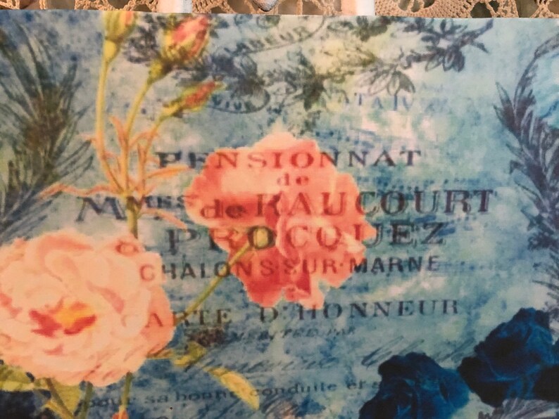 Blue French Print, French Country Sign, Shabby Chic Vintage Ad, 8 by 10 ...