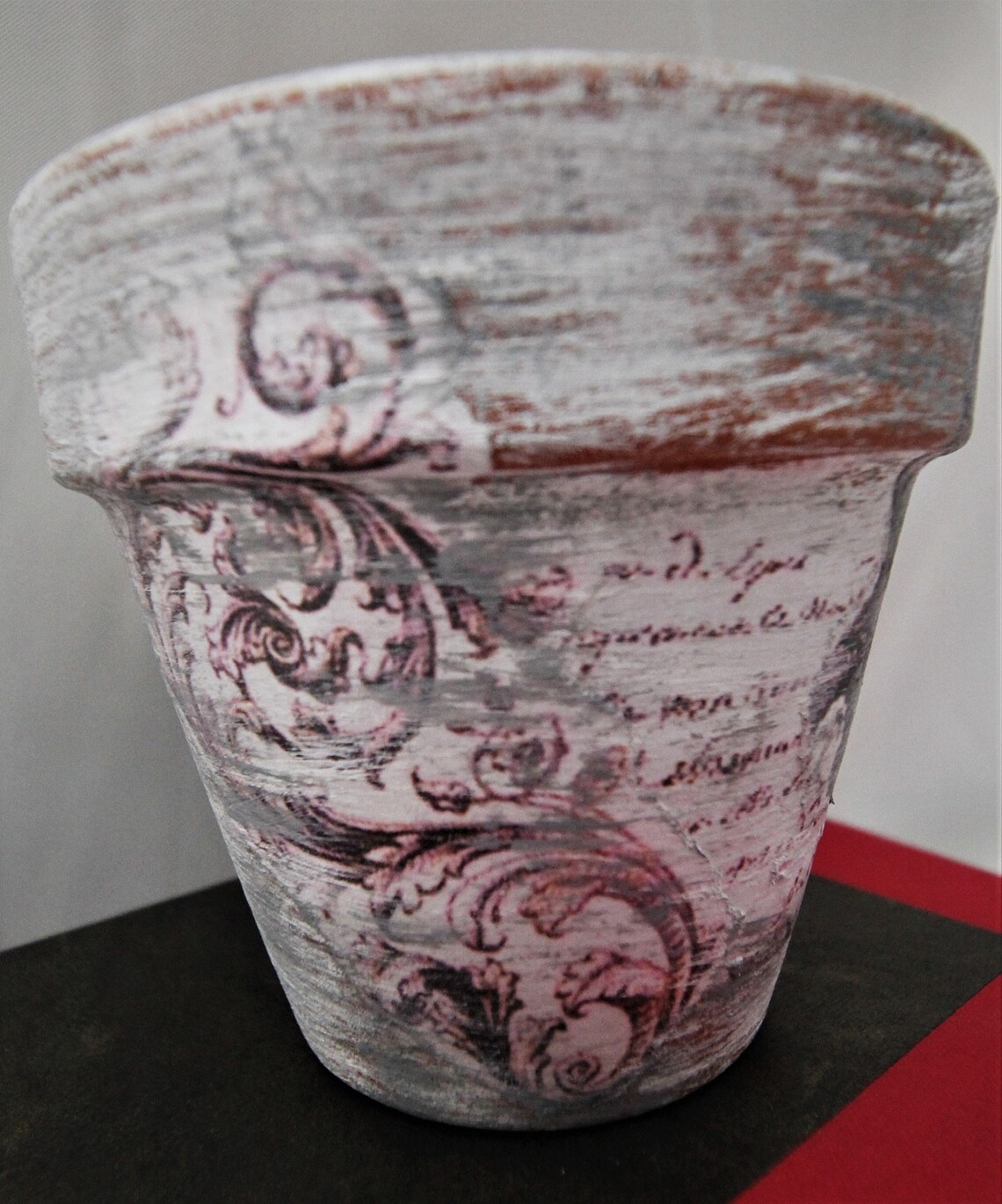 Crow and Scroll Terracotta Planter, Distressed Clay Pot, 4 in or 6 In ...