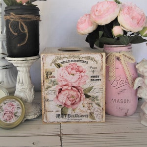 Belle Jardiniere Tissue Box Cover, Whitewashed Wood, Decoupage, Paris ...