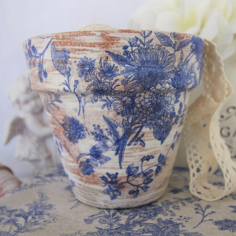 Blue Flower Pot - Etsy