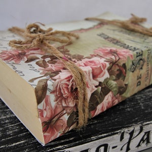 French Locksmith Script Book Stack, Lock and Key, Roses, Vintage Style ...