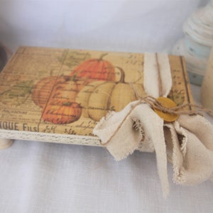 Pumpkin Autumn Book Riser, Golden Fall, Vintage Inspired, Cottagecore ...