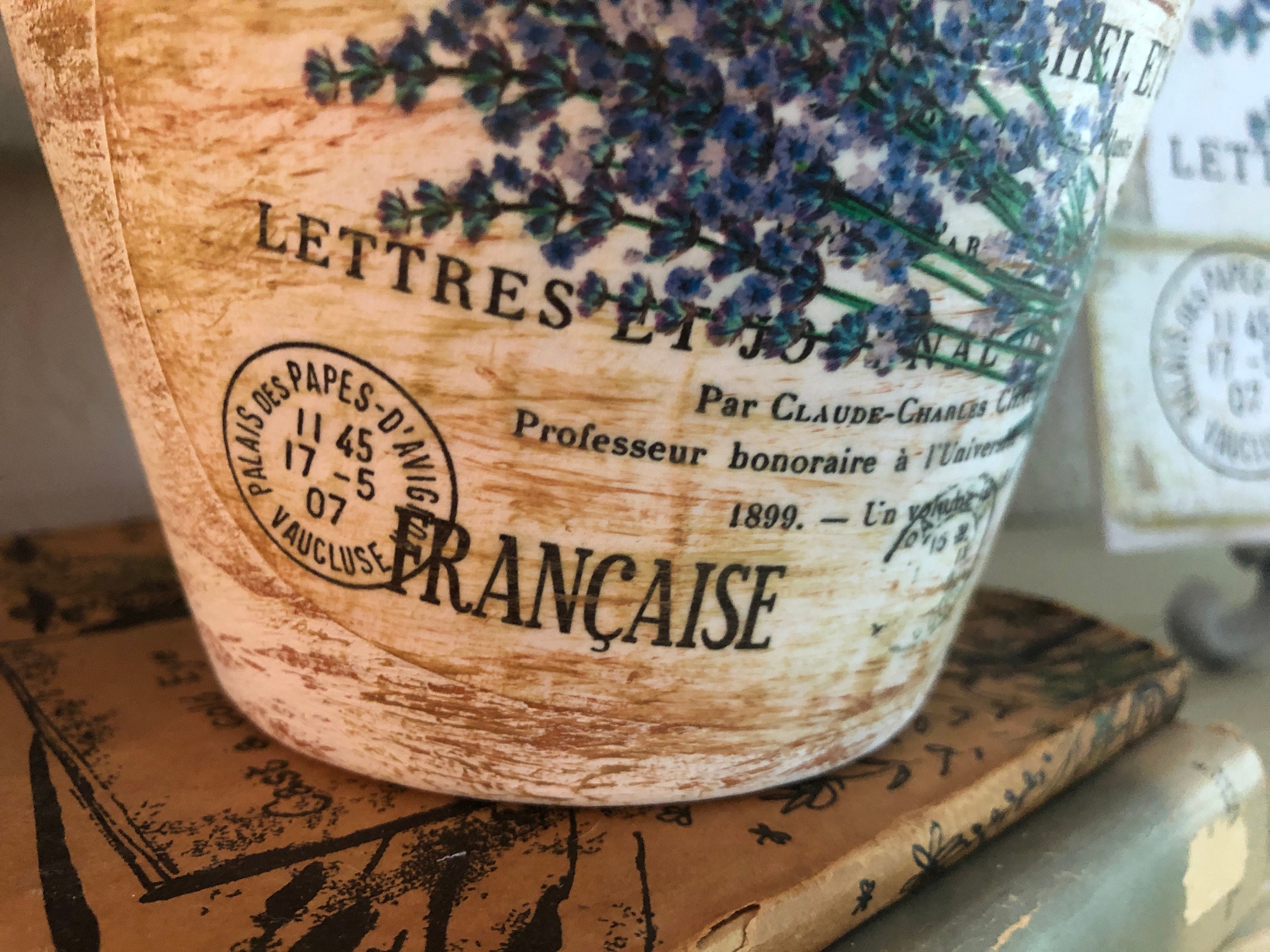 Lavender French Country Planter: Distressed Farmhouse Clay Pot (4 or 6 ...