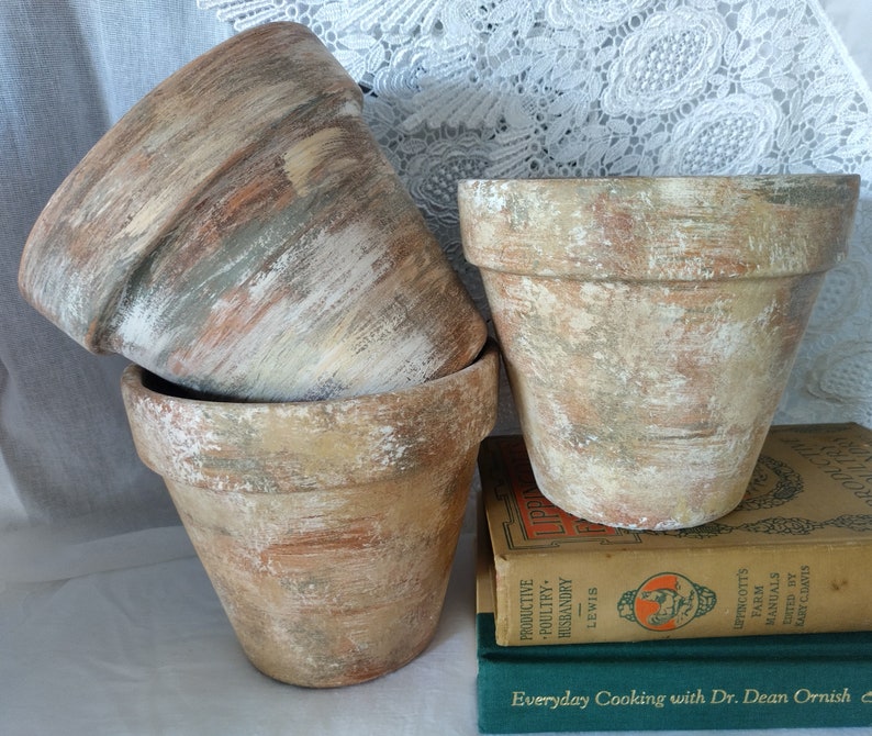 Farmhouse Collection Terracotta Planter Sets, Cow, Rooster, Aged ...