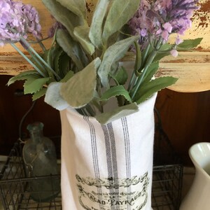 French Grain Sack Bag, French Country,floral Pocket, Roses or Lavender ...