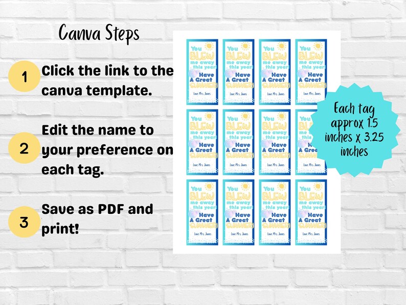 End of Year Student Gift Tags Printable Summer Cards You Blew Me Away ...