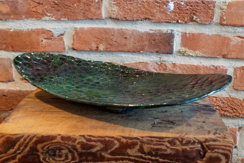 Green Ready to Ship Hand Built Red Decorative Ceramic Plate Platter ...