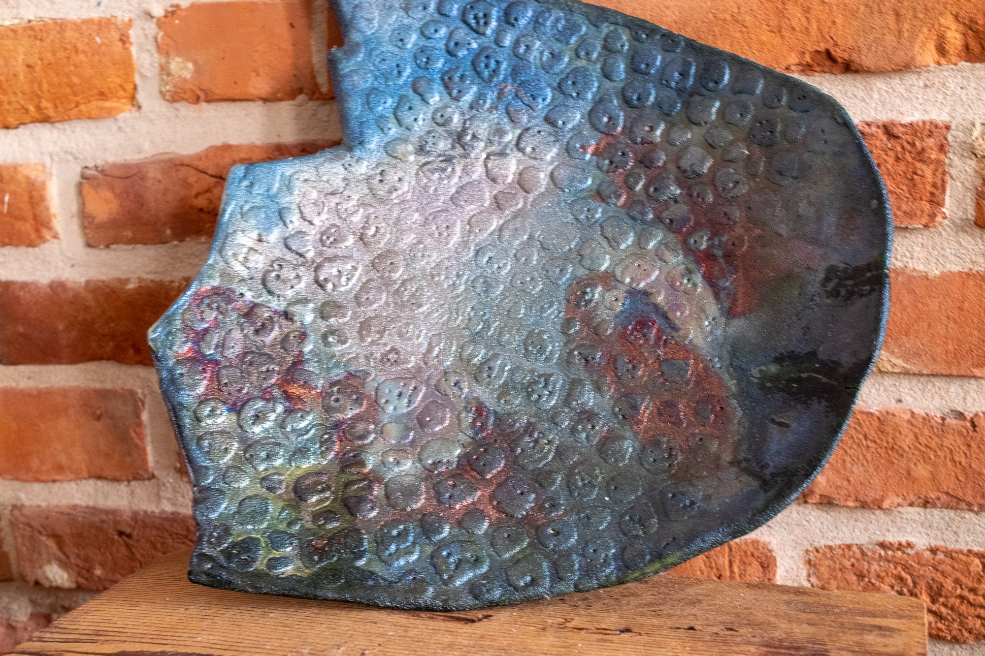 Green Ready to Ship Hand Built Red Decorative Ceramic Plate Platter ...