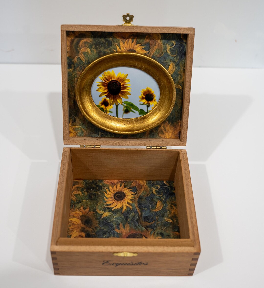 Repurposed Cigar Box, Art, Sunflowers, One of a Kind - Etsy
