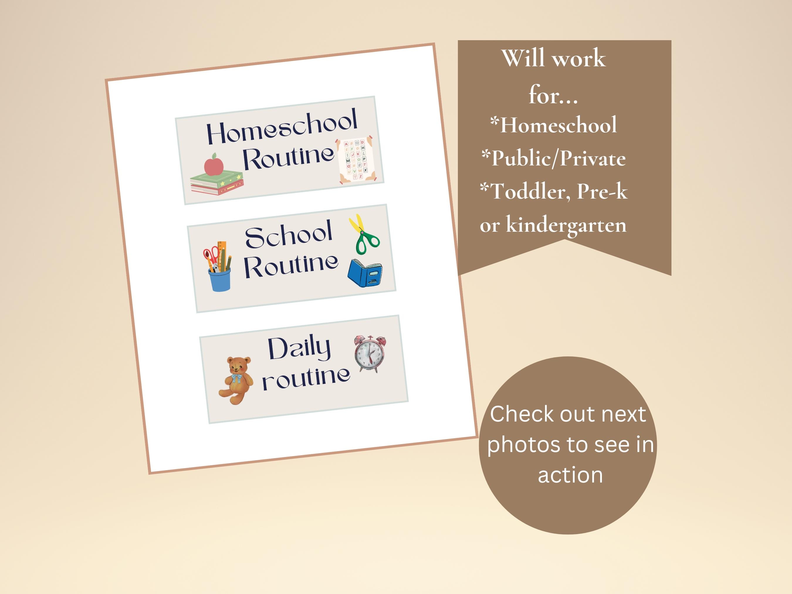 Visual Routine for Kids Printable Schedule for School Chart Daily ...