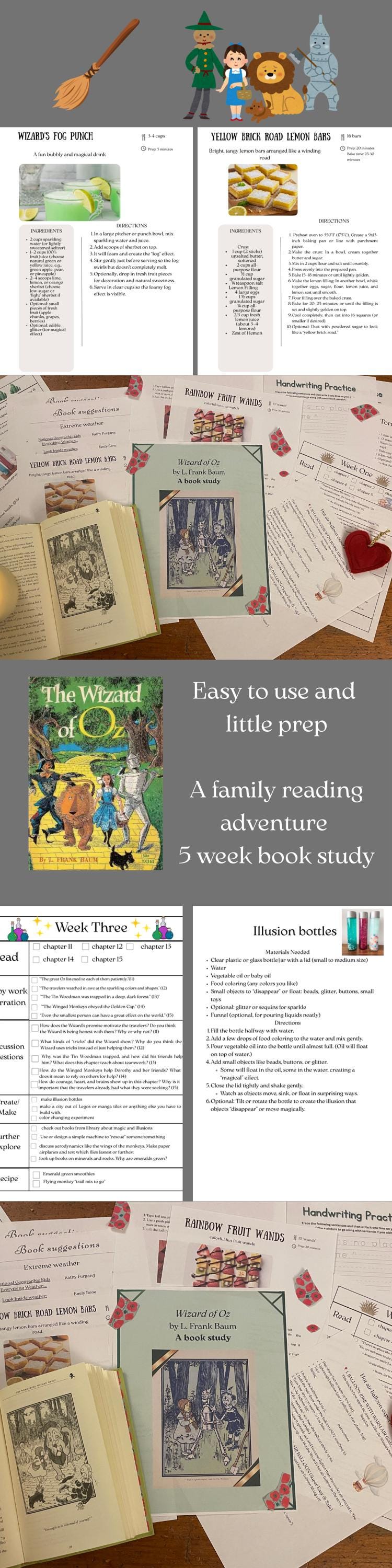Wizard of Oz Book Study Homeschool Novel Curriculum Elementary ...