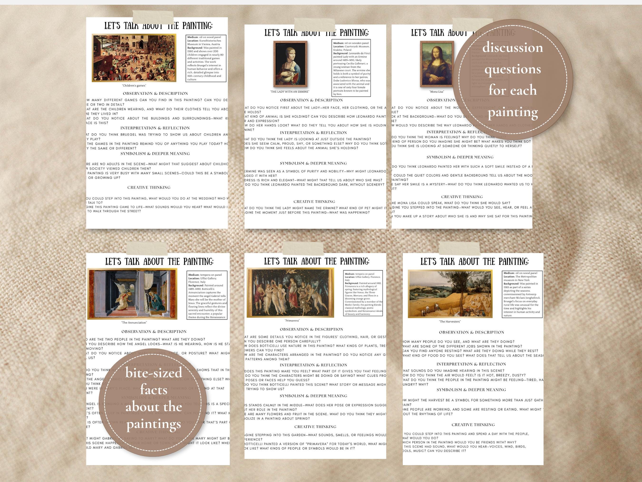 Artist Study Guide Charlotte Mason Picture Study Artist Prints ...