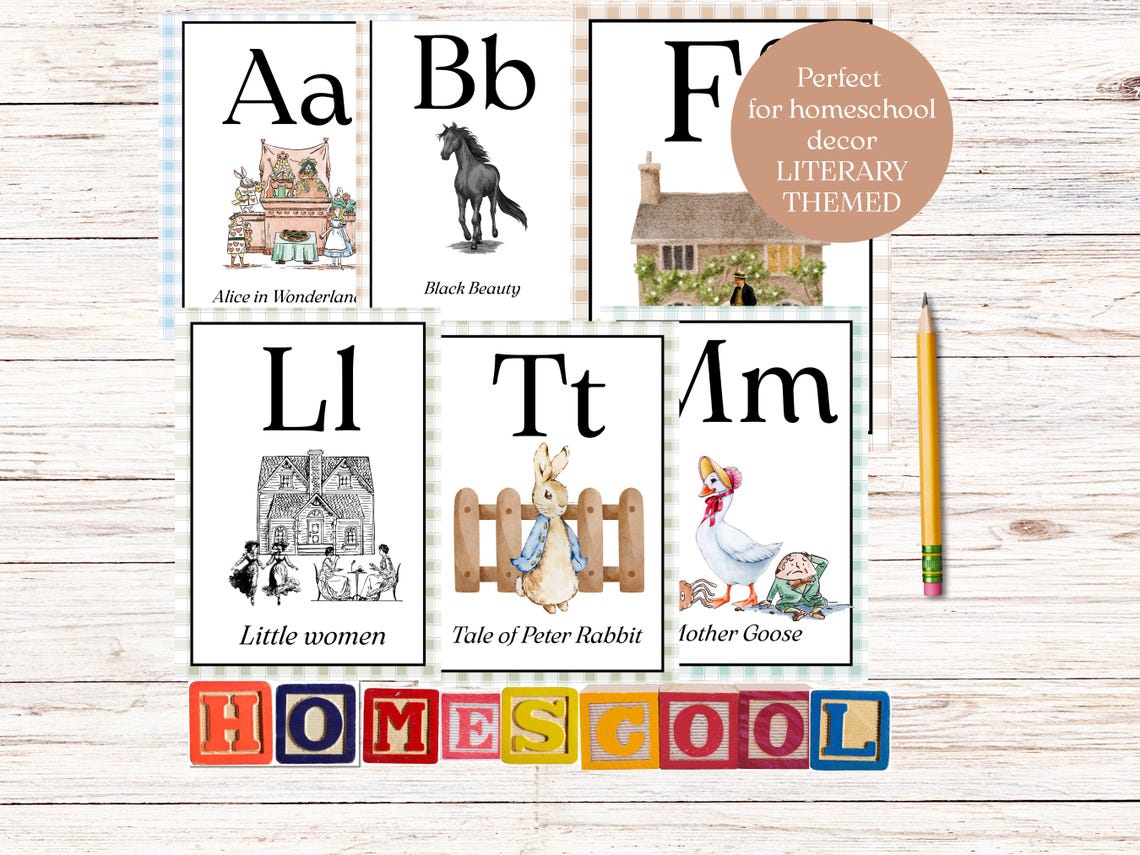 Alphabet Cards for Kids Printable Abc Wall Art Classroom Decor for ...