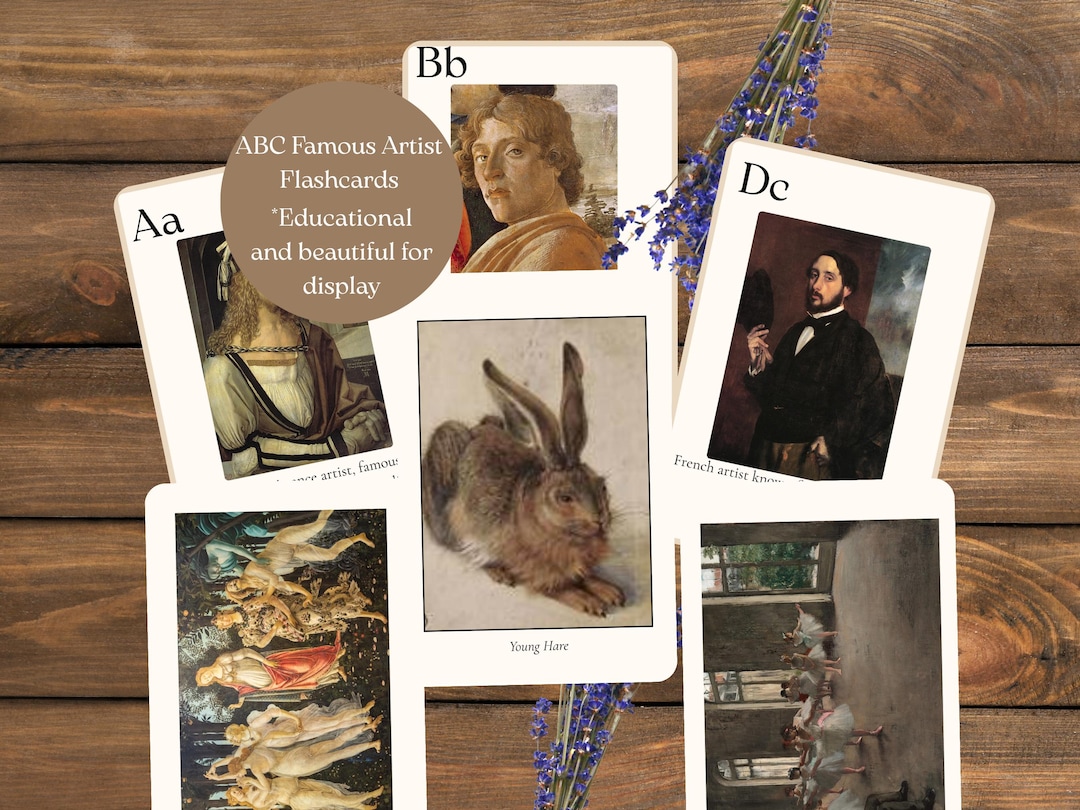 Famous Artist Printable Flashcards for Homeschool Art History Fine Art ...