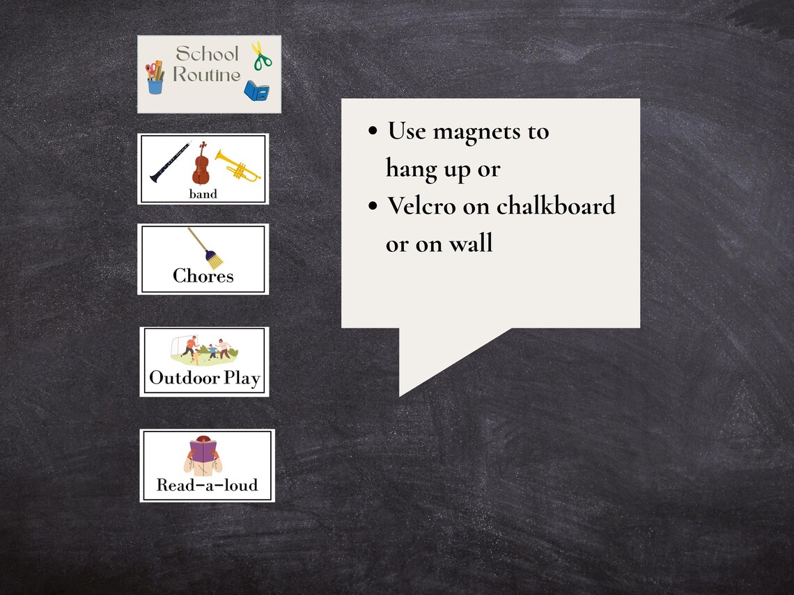 Visual Routine for Kids Printable Schedule for School Chart Daily ...