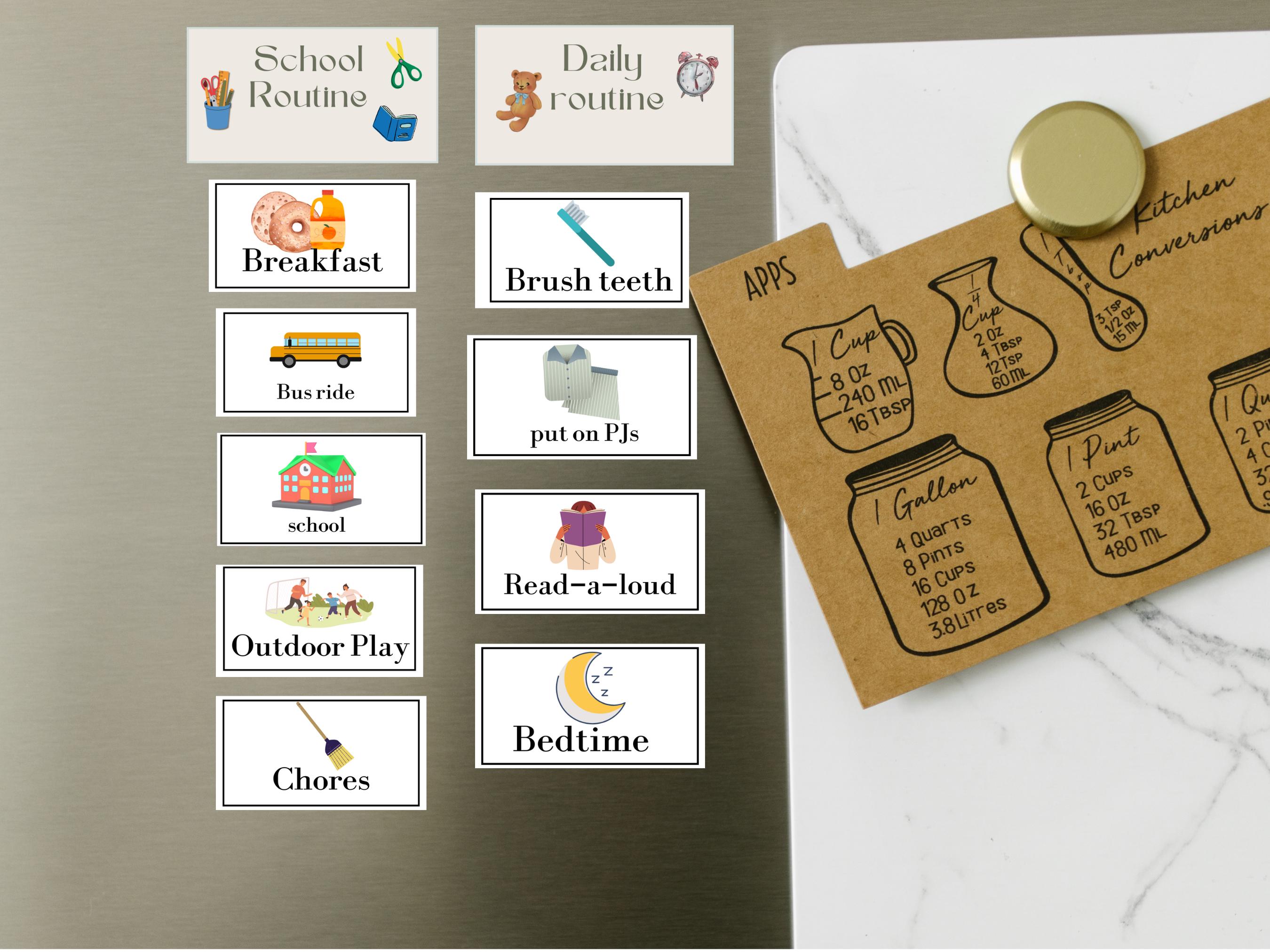 Visual Routine for Kids Printable Schedule for School Chart Daily ...