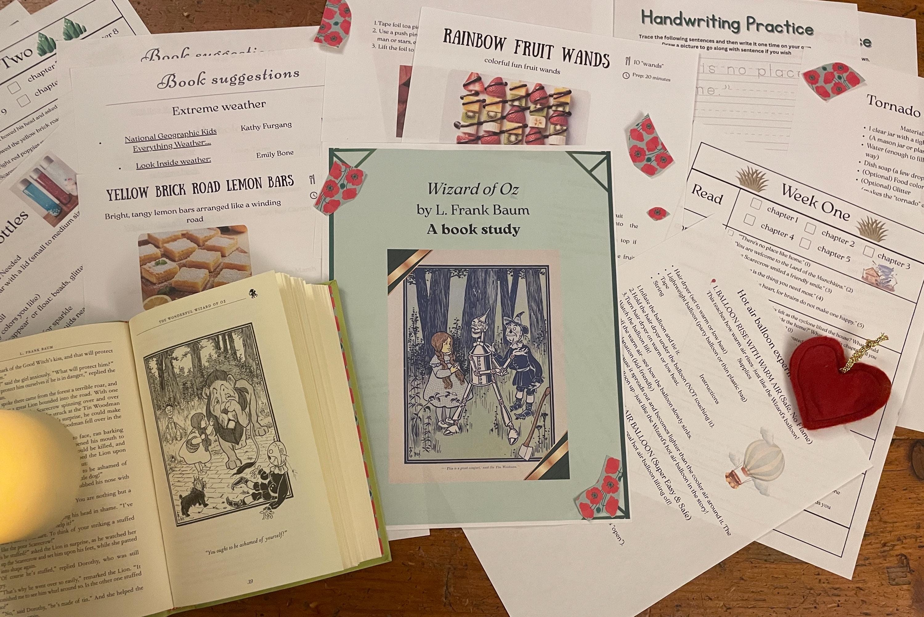 Wizard of Oz Book Study Homeschool Novel Curriculum Elementary ...