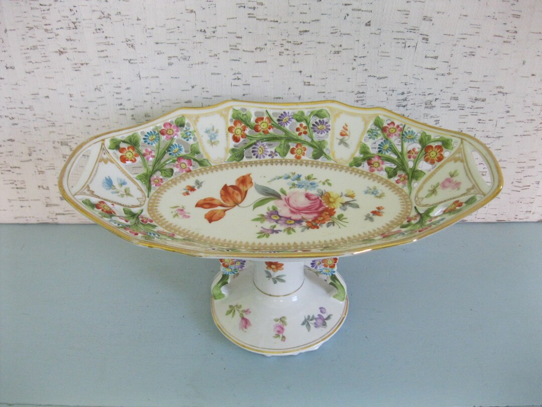 Compote by RW Bavaria Circa 1900-1930 / Porcelain Oval Compote With ...