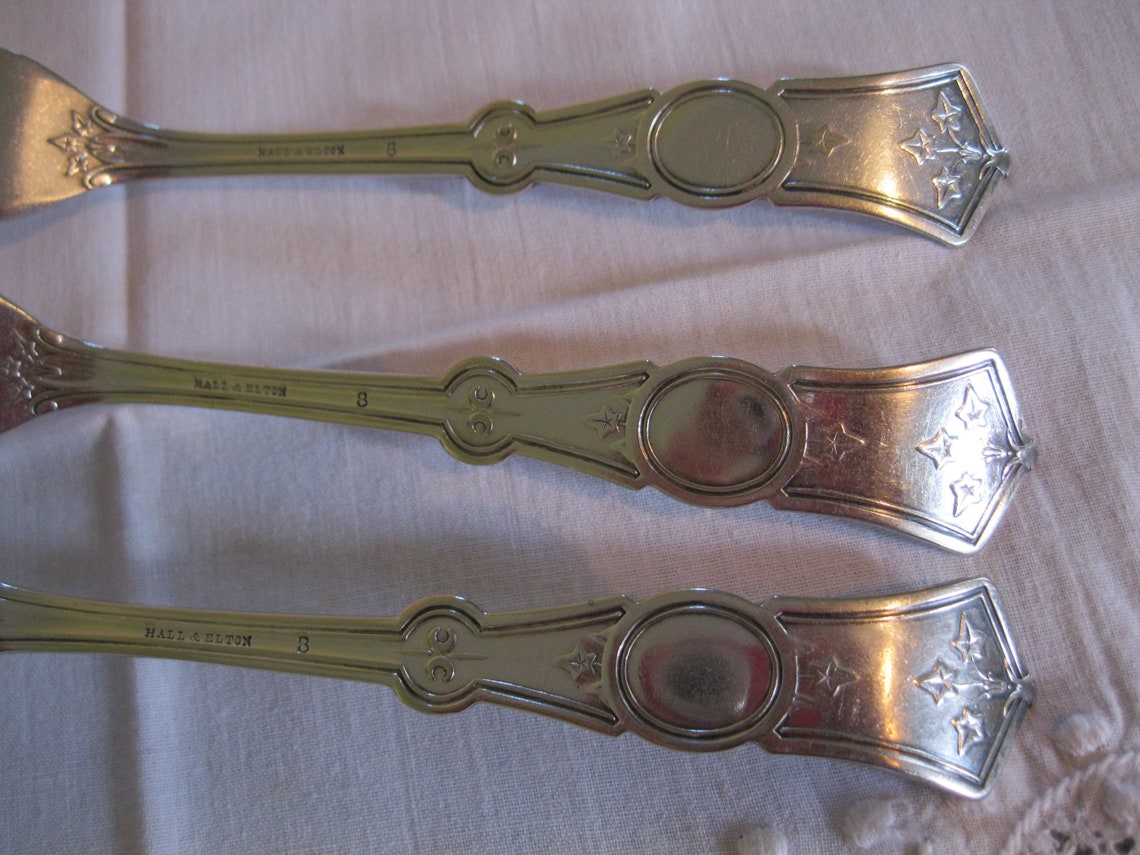Antique Coin Silver Flatware Set of Three Forks / Hall and | Etsy