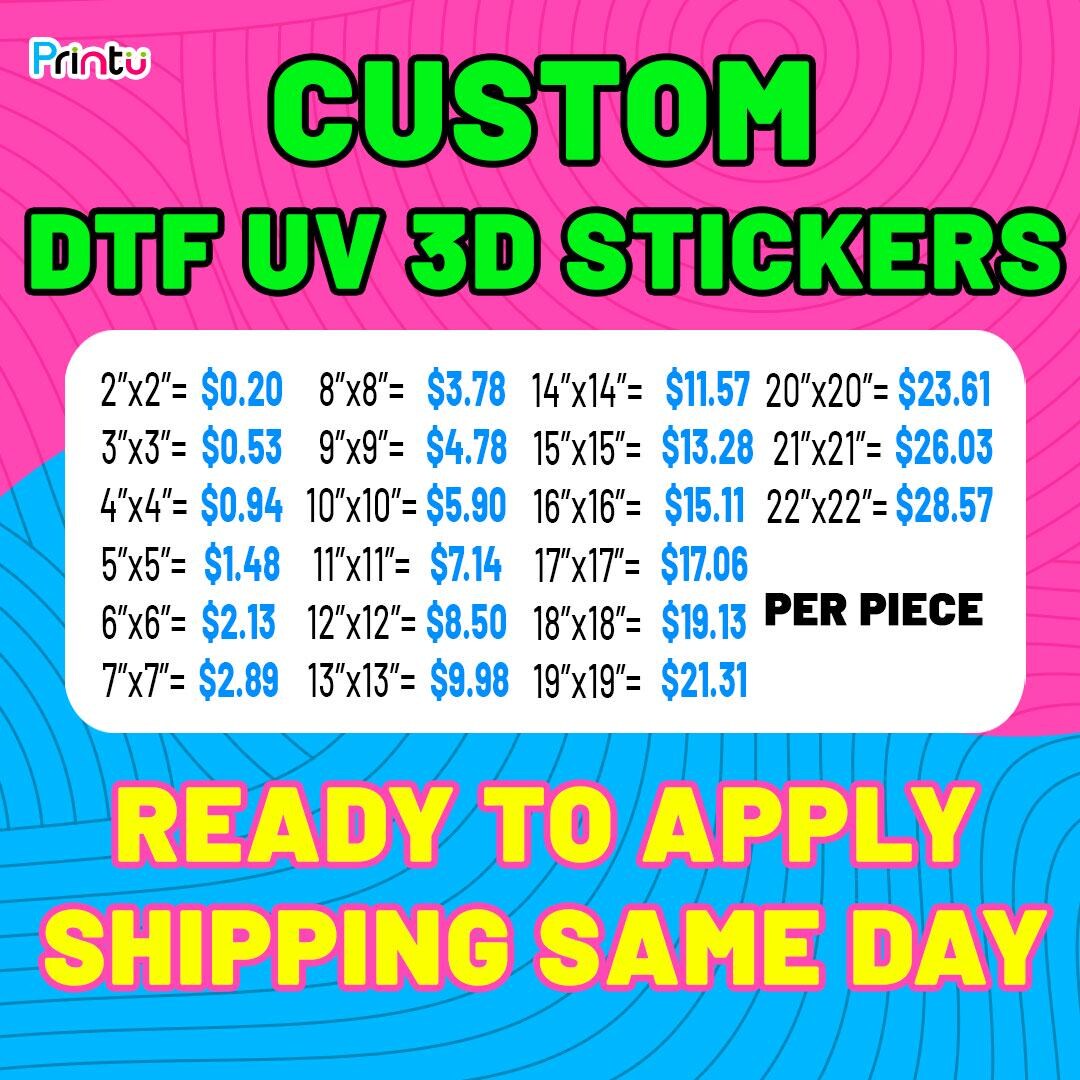 Custom UV DTF Transfer, Personalized Uv Dtf Cup Wrap, Uv Dtf Custom ...