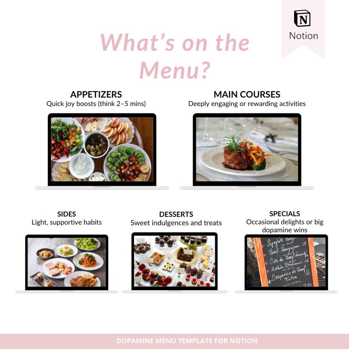 Notion Planner, Dopamine Menu, ADHD Planner, Notion Template, Self-care ...