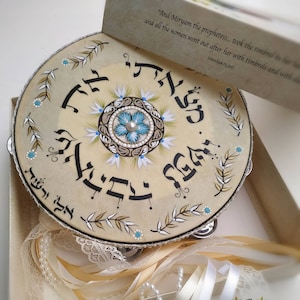 Large Flower Tambourine, Something Blue, Wedding Personalized ...
