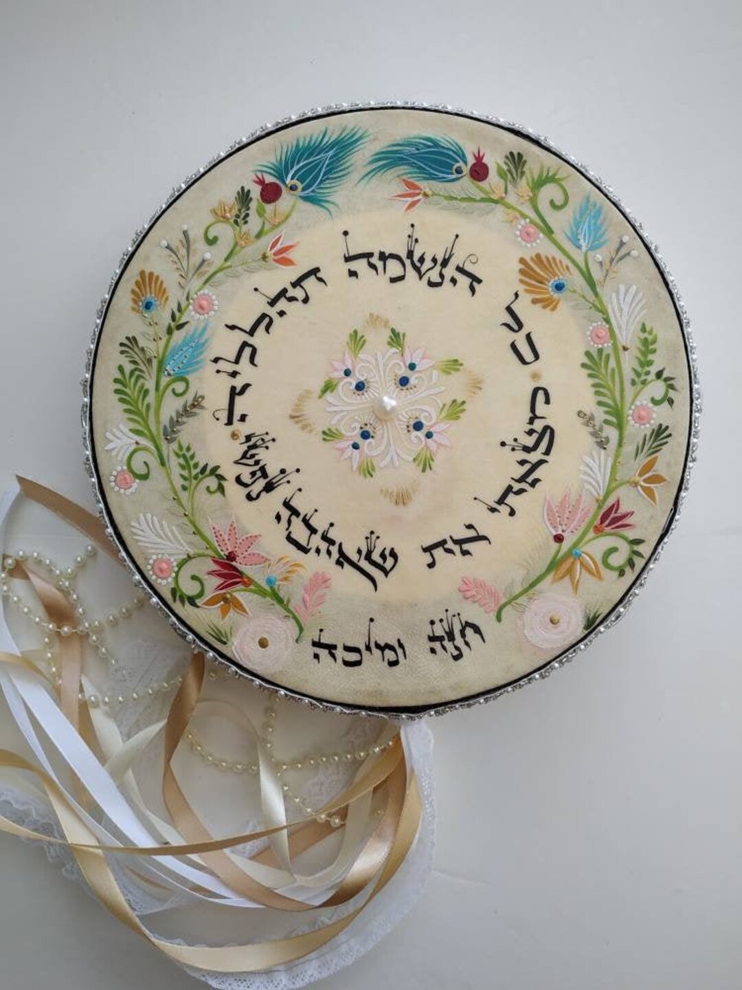 Mother's Day Gift, Painted Hand Drum, Personal Floral Wall Art ...