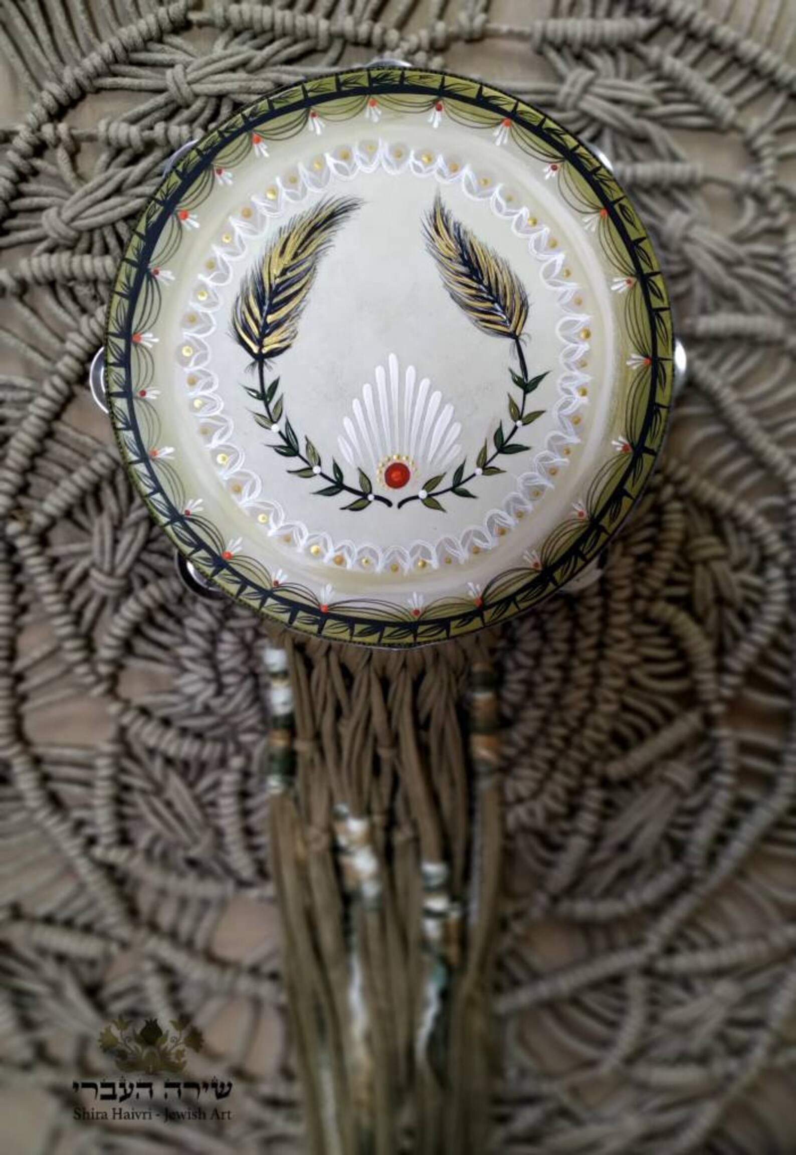 Native Art Tambourine and Macramé - Etsy