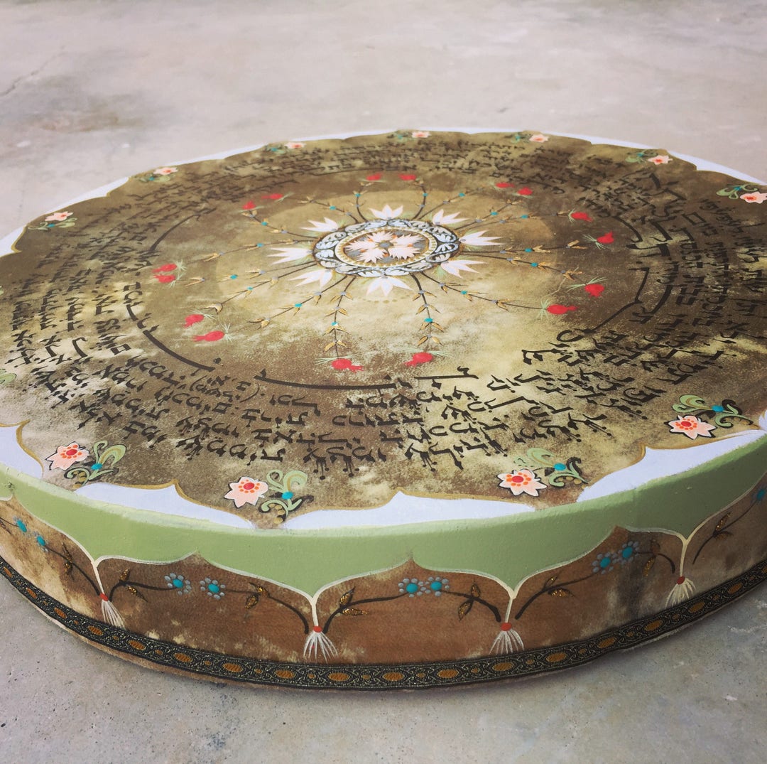 Decorated Frame Drum , Hand Painted Drum, Jewish Wall Art, Music ...