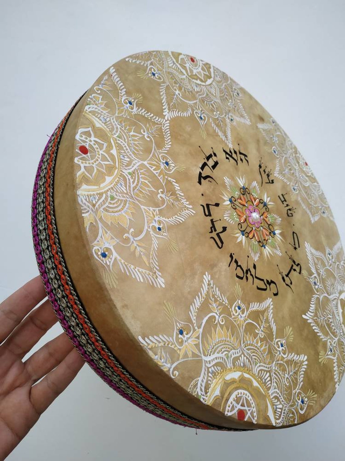 Percussion Painted Drum, Mandala Art, Judaica Gift for New Home ...