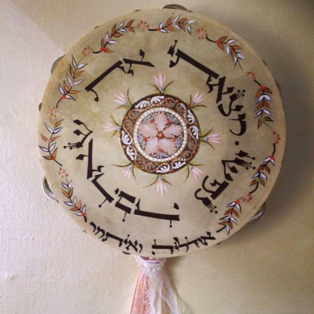 Floral Wedding Tambourine, Costum Hand Painted Tambourine, Unique ...
