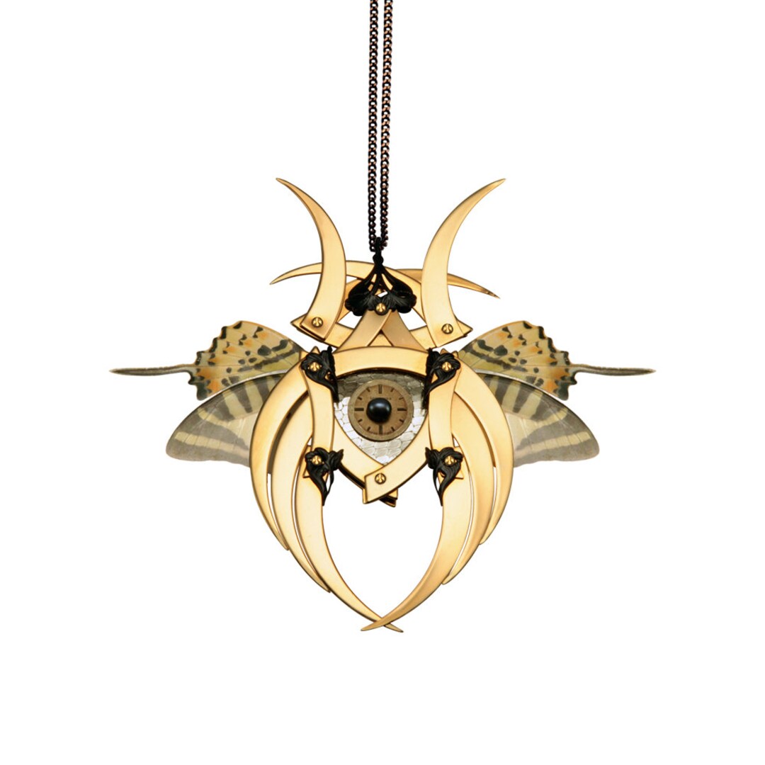 OKADA / Gold Python and Butterfly Kabuto Necklace - Etsy