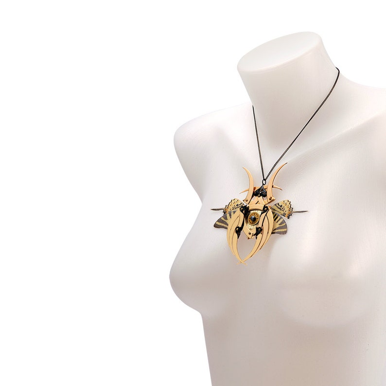 OKADA / Gold Python and Butterfly Kabuto Necklace - Etsy