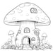 10 Whimsical Mushroom House Coloring Pages - Etsy