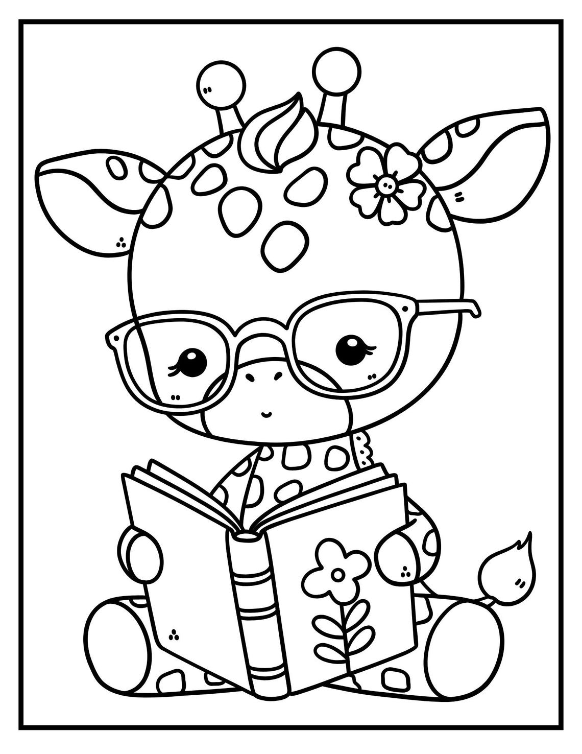 20 Adorable Reading Animal Coloring Pages! - Etsy