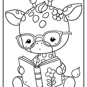 20 Adorable Reading Animal Coloring Pages! - Etsy