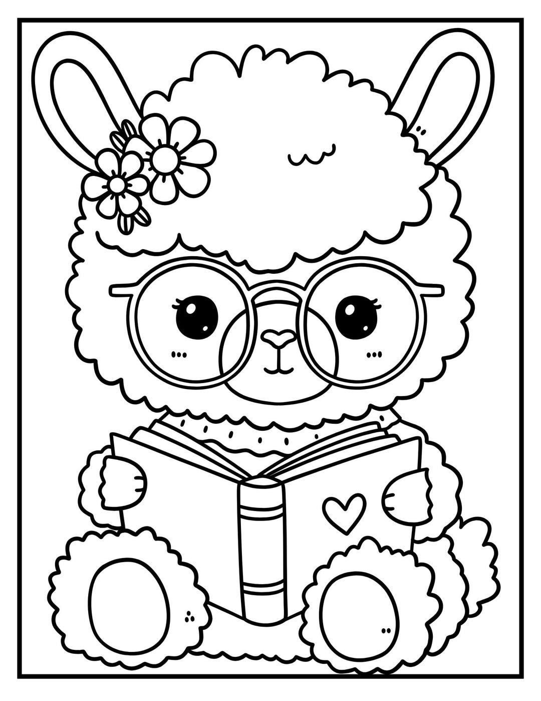 20 Adorable Reading Animal Coloring Pages! - Etsy