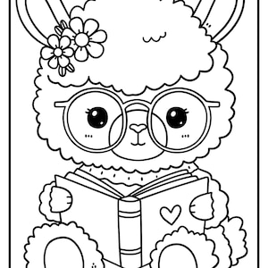 20 Adorable Reading Animal Coloring Pages! - Etsy
