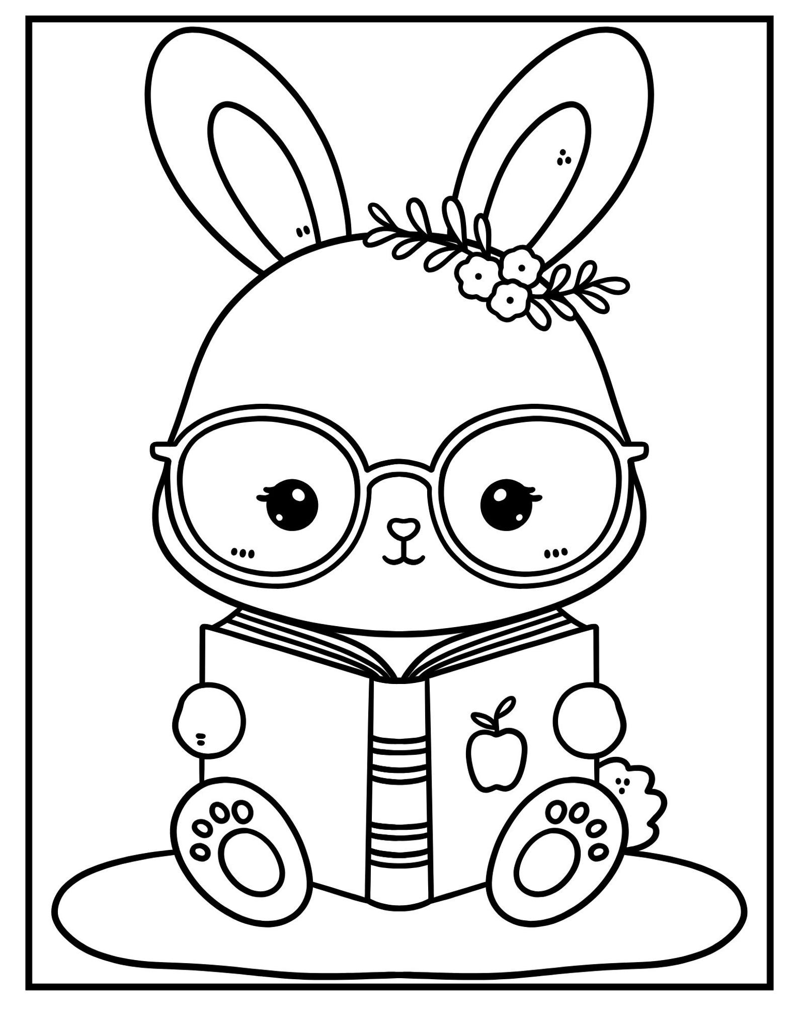20 Adorable Reading Animal Coloring Pages! - Etsy